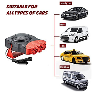 Car Heater 12V - Fast Heating Defrost Defogger, 2 in1 Fast Heating & Cooling Fan, Outlet Plug in Cigarette Lighte, Automobile Windscreen Fan for All Cars Portable Electronic Car Heaters