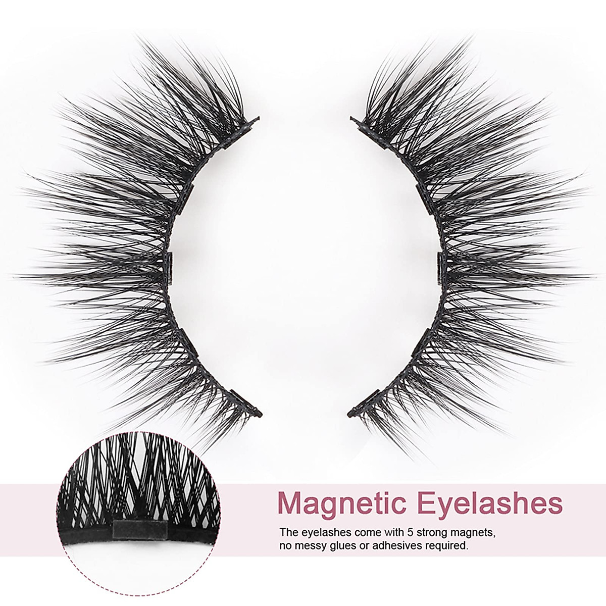 Magnetic Eyelashes Kit - Prgislew Mixed Magnetic Eyelashes and Eyeliner Kit with 10 Pairs 3D Reusable False Lashes Natural Look 2Pcs Strong Magnetic Eyeliner and 1Pcs Lash Tweezers