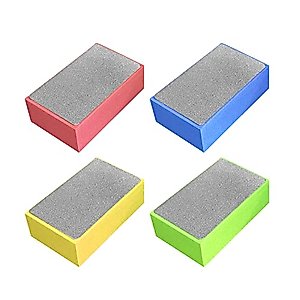 CALIDAKA 4pcs Diamond Hand Polishing Pads Diamond Sanding Block Kit Glass Grinding Pads for Sanding Concrete Glass Stone Granite Marble 60#,100#,200#,400#(as Shown)