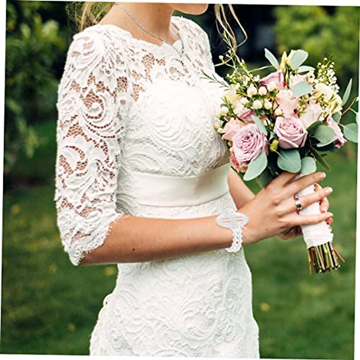 ARTIBETTER 20 Pcs Bridal Wrist Pearls Pearl Bracelets Stretch Bracelet String Wrist Corsage for Prom Wedding Corsages Bracelet Wedding Wrist Corsages Elastic Bracelets Corsage Wristlet Band