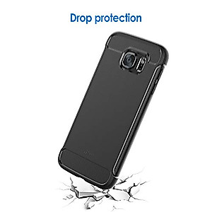 JETech Slim Case for Samsung Galaxy S6 (NOT for S6 Edge), Protective Cover with Shock-Absorption and Carbon Fiber Design, Black