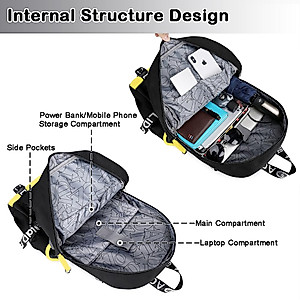 ZJYJING Anime One Piece Logo Luffy Print Backpack with USB Interface Casual Large Capacity Laptop Backpack (B3-1)