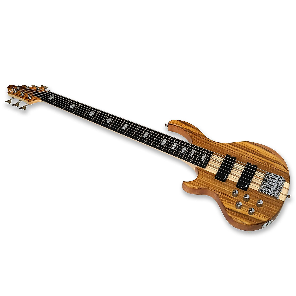 Left-handed 6 String Electric Bass Guitar Millettia Laurentii+Okoume body maple neck