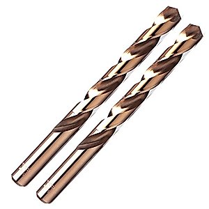 2PCS 21/64" HSS Jobber Length COBALT Twist Drill Bits