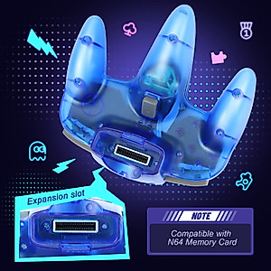 N64 Controller, FISUPER Wired Classic Game Controller Gamepad Joystick for N64 Console (Clear Blue)