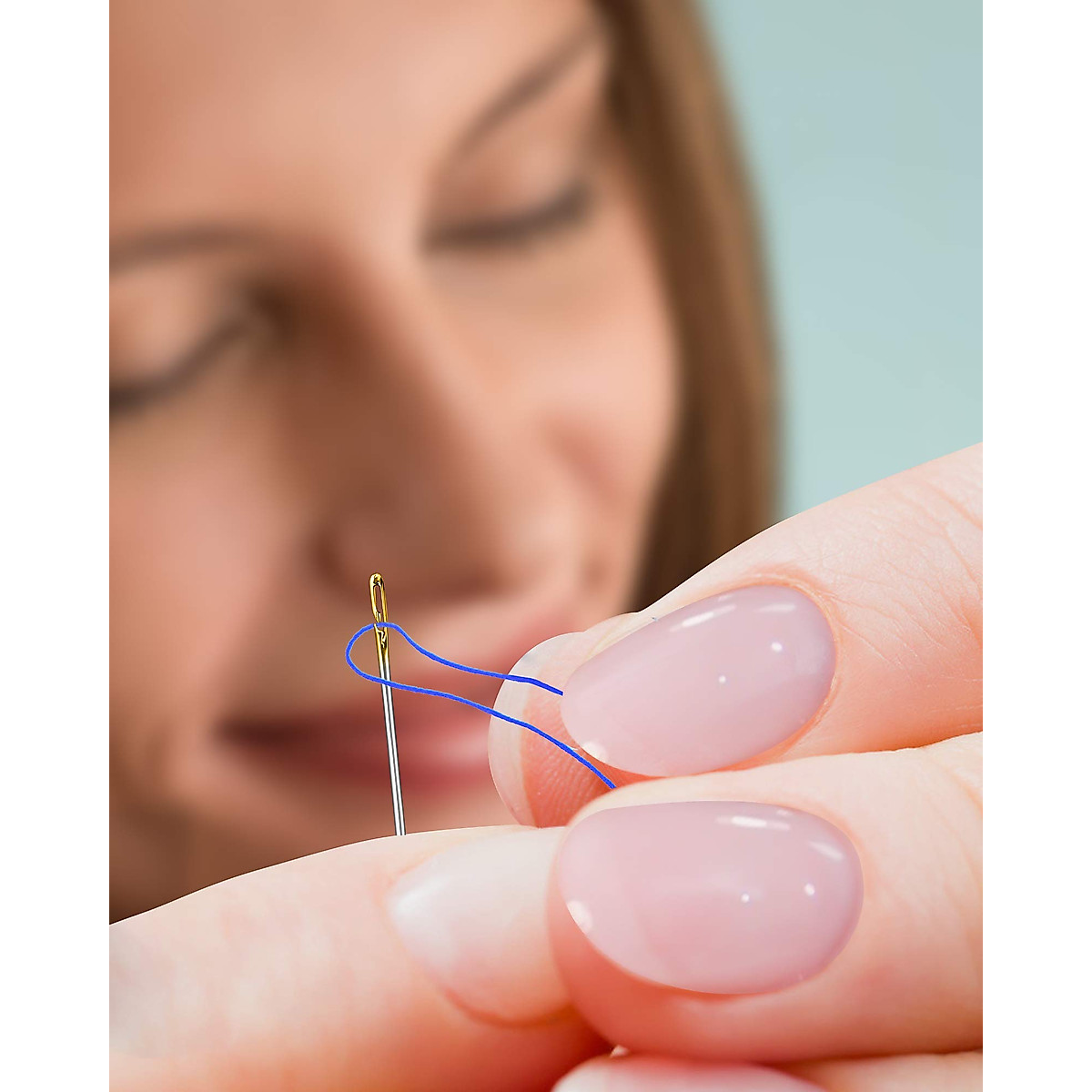 48PCS Self Threading Sewing Needles, Embroidery Needles for Hand Sewing, Easy Side Threading high-Level 3 Sizes, for DIY, Sewing and Mending, Embroidery