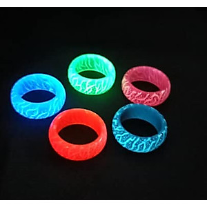 Glow Rings In The Dark Venus Orb Ring Rings For Women Trendy Acrylic Luminous Aesthetic Rings (blue, 6)