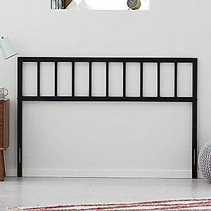 Linenspa Black Decorative Metal Steel Construction- Vertical Bar Design-40 Inches Tall Headboard, Queen