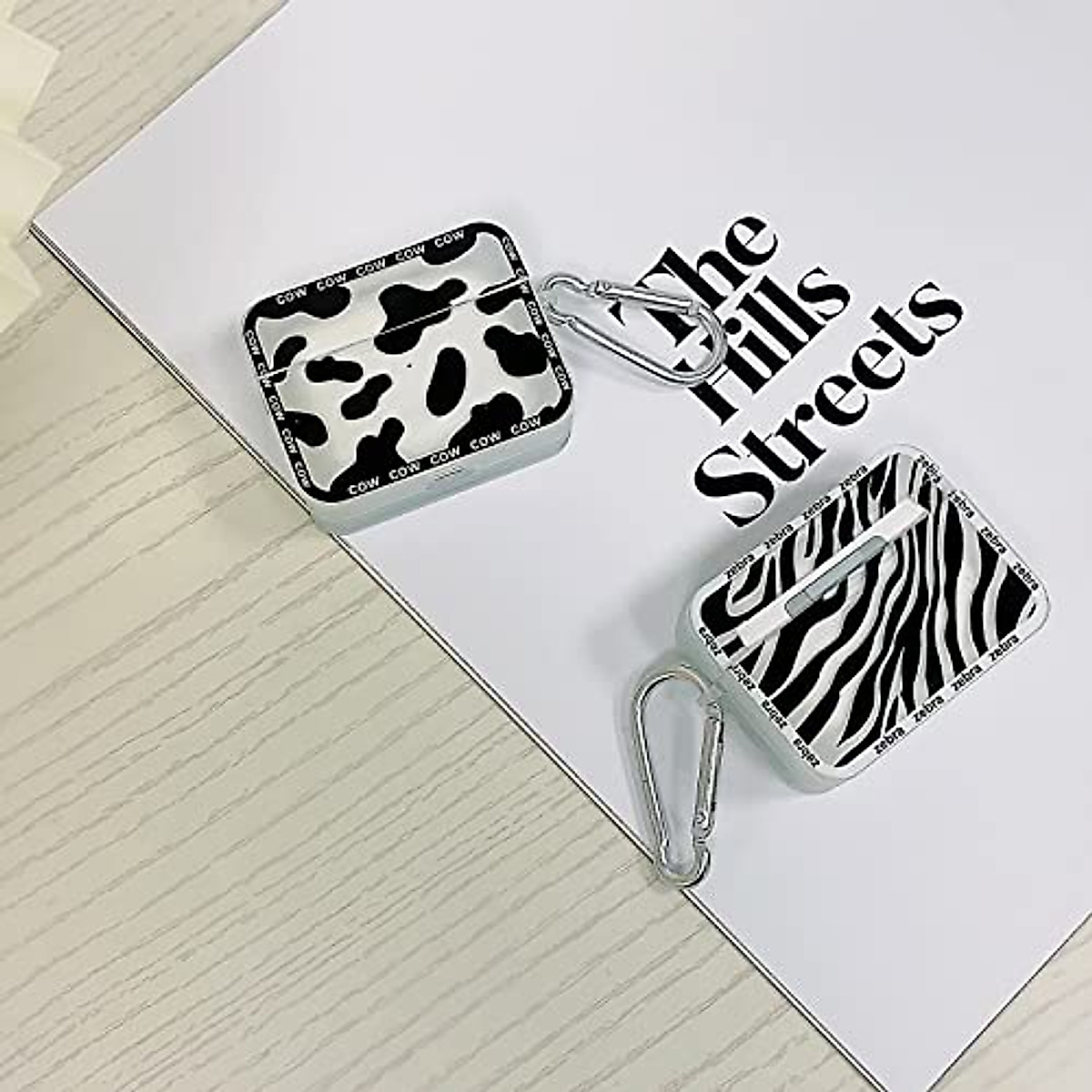 Lovmooful AirPods Case for Airpods Pro, Cute Clear Cow Print Pattern with Keychain for Women Girls Soft TPU Shockproof Protective Animal Print Cover Case for Airpod Pro- Cow Print