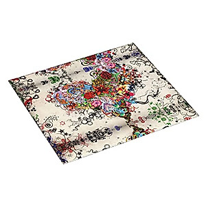 Love Heart Painting Printed Drying Mat For Kitchen Ultra Absorbent Microfiber Dishes Drainer Mats Non-Slip Silicone Quick Dry Pad - 18 X 16inch