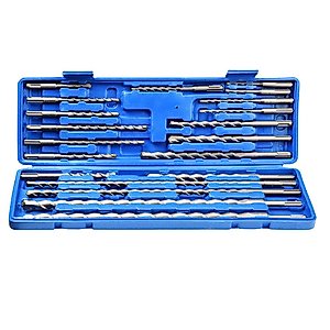 Kanizz Portable Construction Drill Bits SDS Plus Rotary Hammer Drill Bits Concrete Masonry Hole Universal Tool Set, Set of 20pcs