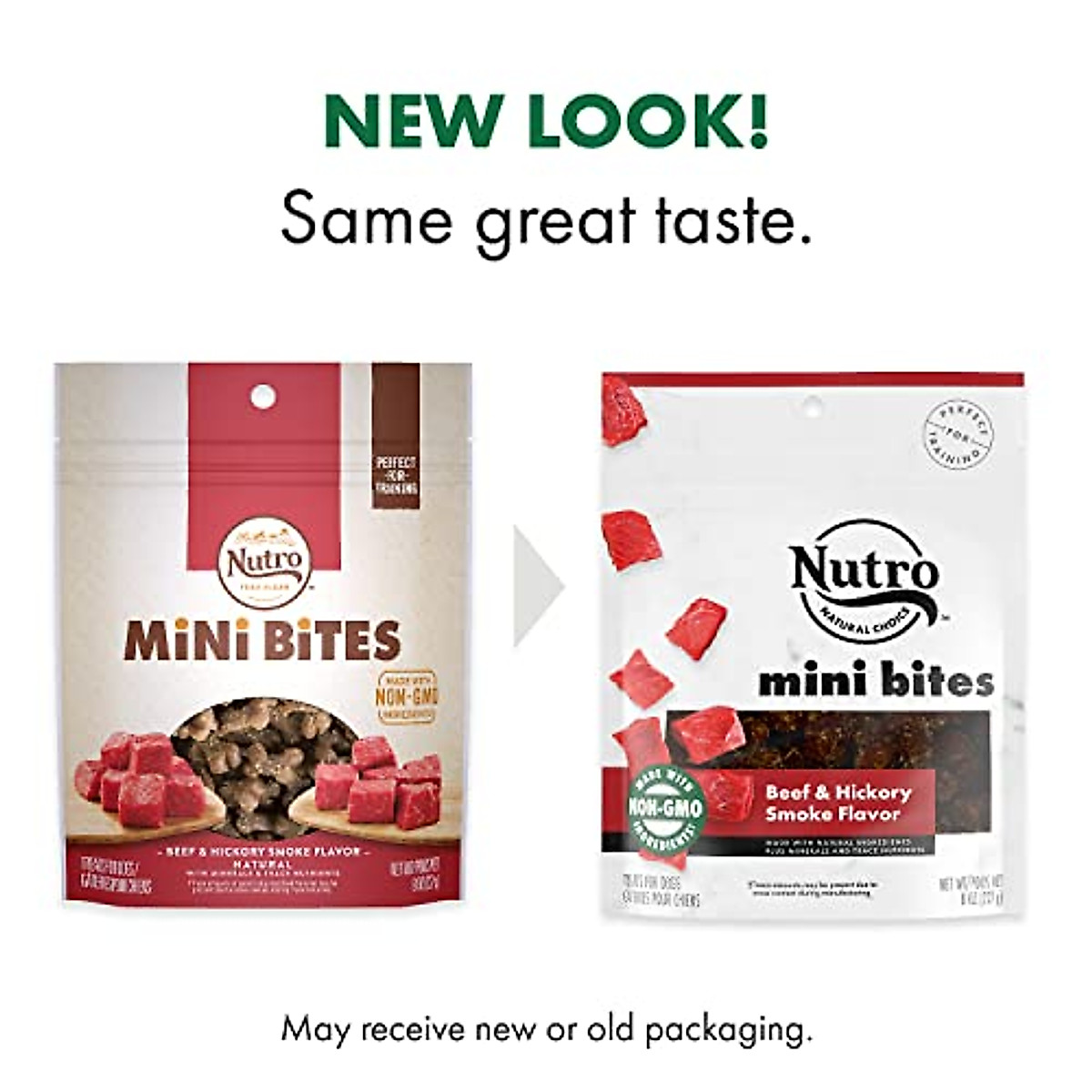 NUTRO Mini Bites Dog Treats Beef & Hickory Smoke Flavor, 4.5 oz. Bag