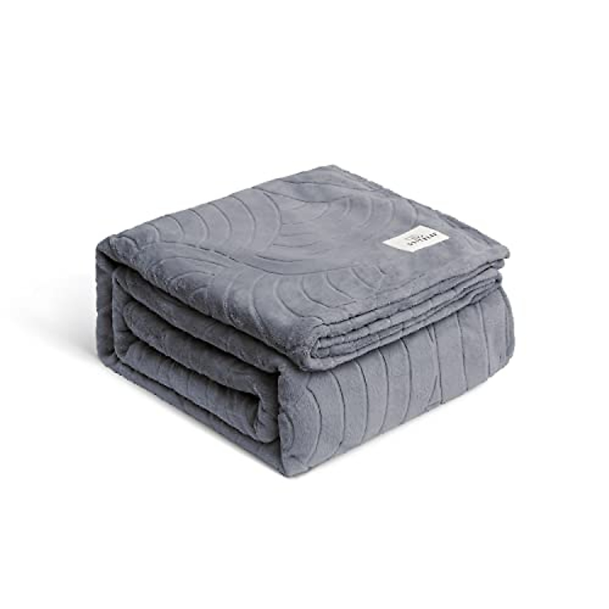 SOFTBEAR Grey Twin Blanket Flannel Fleece Semi-Circular Pattern, Soft, Fluffy, Plush and Warm Blanket for Bed, Couch, Sofa, Camping