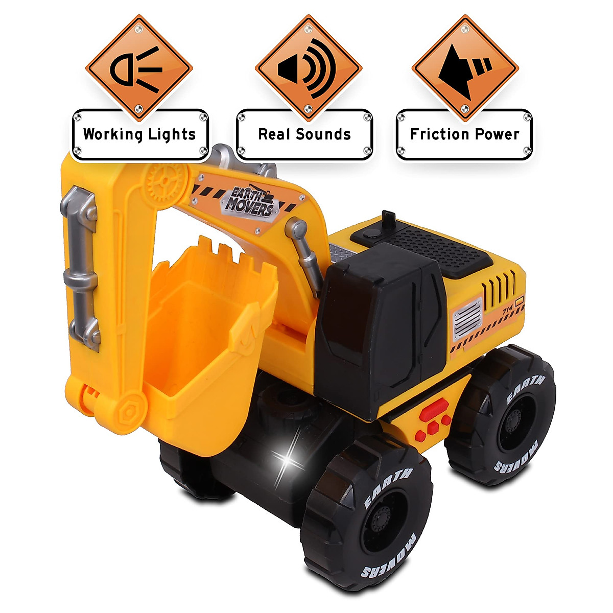 NKOK Earthmovers™ Friction Powered Lights & Sounds Excavator