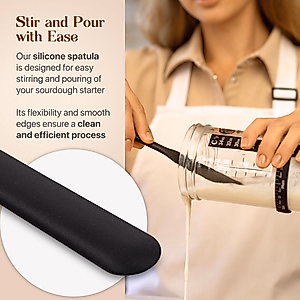 Sourdough Starter Kit, Includes 24 oz Sourdough Starter Jar with Metallic Lid, Silicone Spatula, Feeding Tracker, Extra Thermometer Strips & Breathable Covers – A Perfect Sourdough Bread Starter Kit