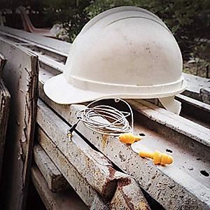 Elgin Ruckus+ Earplug Earbuds with Mic, 25 dB Noise Reduction Wired Earbuds, Safety Ear Plugs Headphones, OSHA Compliant Hearing Protection for Work Construction Industrial, Sweatproof Headphones