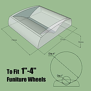 WELLGO Bed Stoppers & Furniture Cups 3"x3" 4Pack - Premium Silicone Casters Furniture Wheel Stoppers fit All Wheels of Furniture, Sofa Bed Chairs-Made up of Solid Silicone Prevents Scratches