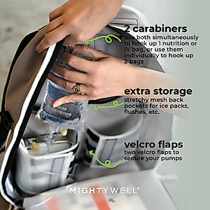 Mighty Well Fluid Motion Backpack: Best backpack for TPN, Feeding Tubes, and Storing Medical Supplies (Platinum)