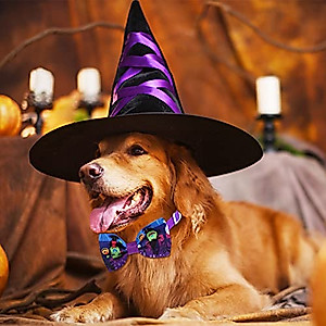 32 Pieces Halloween Dog Tie and Bowtie Collars Set Includes 16 Dog Neckties and 16 Dog Bow Tie Adjustable Dog Costume Neckties and Bow Tiespet Collars Dog Bow Tie for Small Medium Large Dog Cat Pet