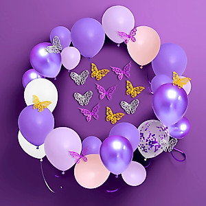 150pcs Butterfly Birthday Party Decorations for Girl-Purple Pink Balloons Garland Kit Butterfly Tablecloth 36pcs Butterfly Stickers for Baby Shower Decorations for Girl Birthday Party Supplies Decor.