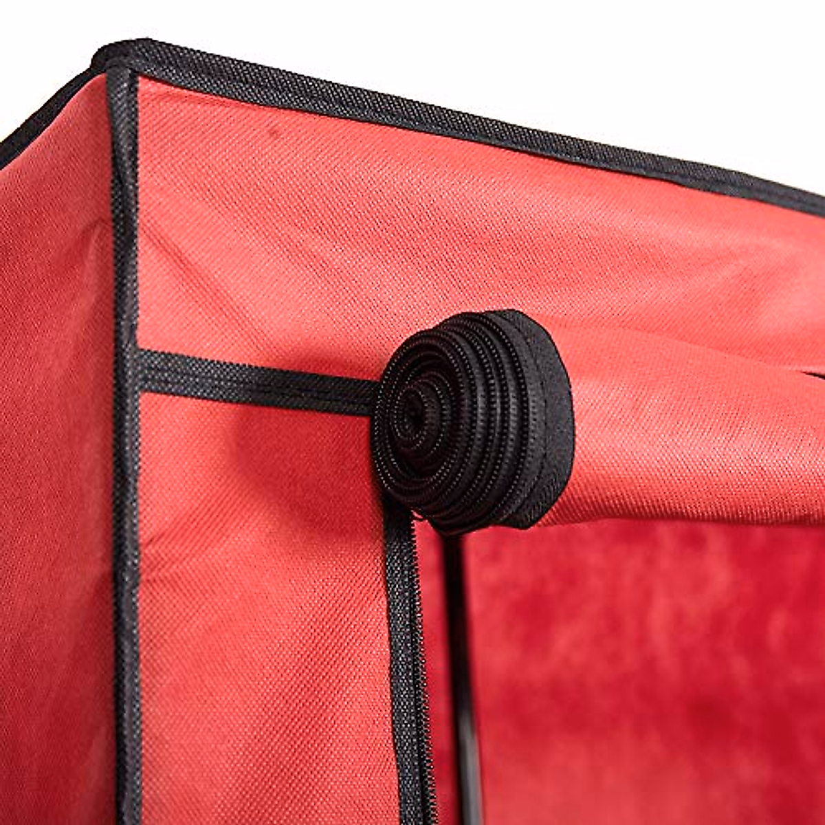 LUCKYERMORE Wardrobe Closet Portable Cloth Closets Organizer Clothes Storage with Hanging Rack and Removable Cover, Red