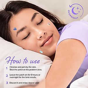 MAREE Star Pimple Patches for Face - Acne Patches - Natural Green Algae Extract & Tea Tree Oil - Hydrocolloid Stars Cute Zit Stickers, Parches Para Acne - 72 Marine Collagen Blemish Pimple Dots