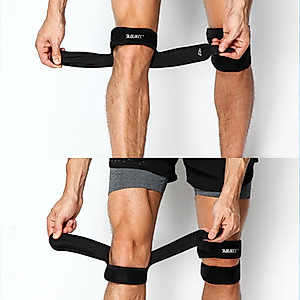 Mcolics Patella Tendon Support Knee Strap for Knee Pain Relief, Adjustable Neoprene Knee Brace for Hiking, Running, Arthritis, ACL, Meniscus Tear, Jumper, Volleyball & Squats, 1 Piece (Black)