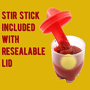 Spicy Mexican Candy, Hot Lemon Flavored Soft Paste with Gumball, Resealable Lid, 1.06 Ounces (Pack of 5) Lollipop Swirl Sticker Included