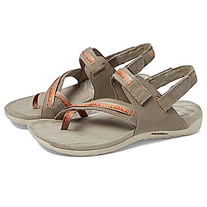 Merrell Terran 3 Cush Convert Post Women Sandals, Nubuck Leather Upper and Adjustable Hook-Loop Closure Moon/Clay 11 M