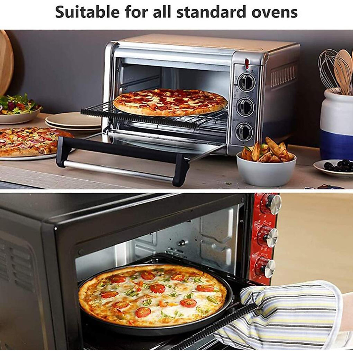 4PCS Silicone Oven Rack Shields Oven Rack Protectors Oven Shelf Guard Toaster Baking Edge Shields Heat Resistant Protect Against Burns and Scars