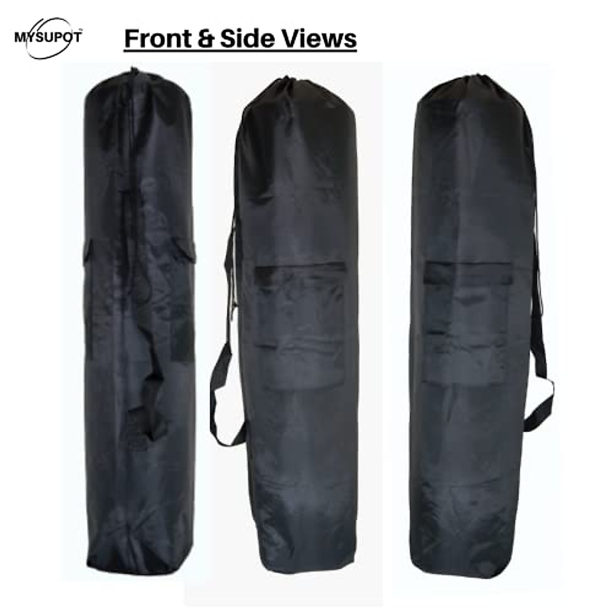 MYSUPOT 43"x9"x9" Replacement Bag for Folding Camping Chair, Camp Chairs, Foldable, Portable, Hammock, Yoga Mat, Beach Chair, Umbrella, Tent Bag 420D Oxford Polyester Fabric w/Side Pockets (Black, L)