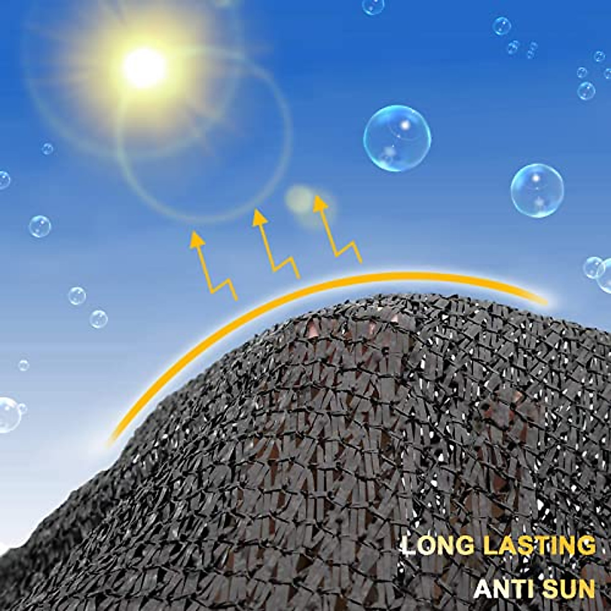 Shade Cloth - Garden Shade Mesh Netting with Grommets Outdoor Sun Shade Cover for Pergola Patio Plants Greenhouse Chicken Coop Black 90% Shading Rate(10X10FT)