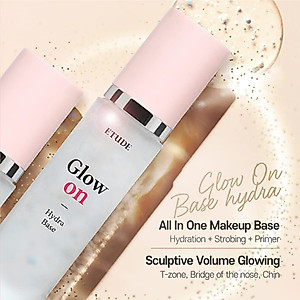ETUDE Glow On Base Hydra 30ml (21AD) | All-in-One Makeup Hydration Glowing Base with a Long-Lasting Effect and Dewy Finish | Korean Makeup