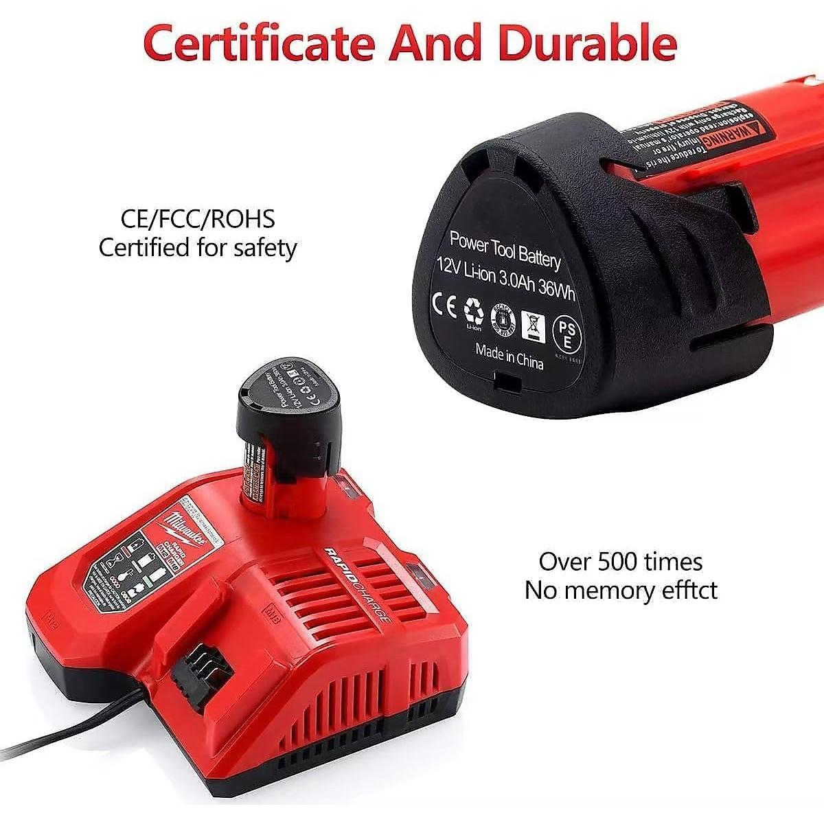 JAUKIST 12V 3.0Ah Replacement Battery Compatible with Milwaukee Battery 48-11-2460 48-11-2411 48-11-2425 Cordless Tools 2 Pack