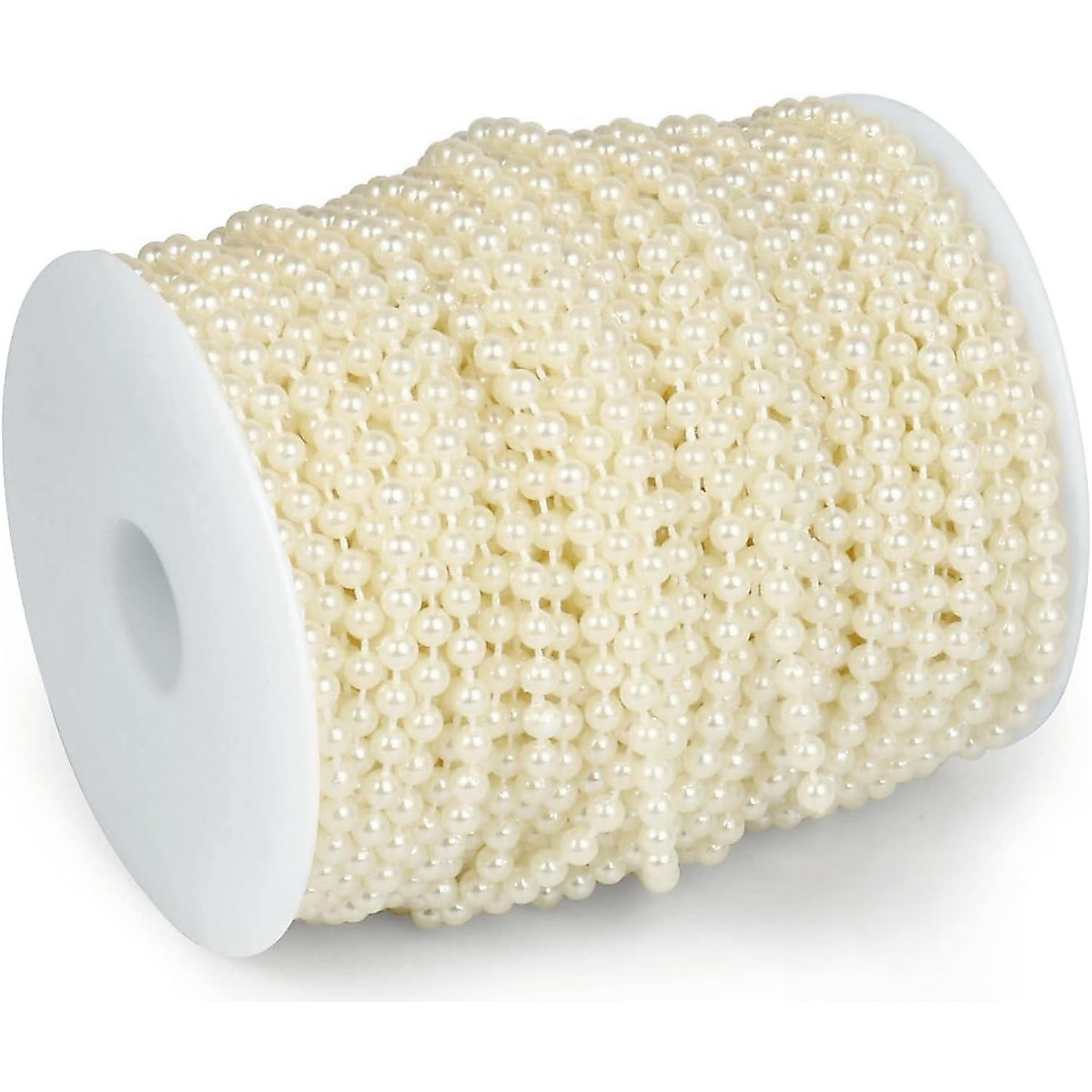 B&S FEEL 5mm Faux Pearl Beads Garland Pearl Bead Roll Strand for Wedding Party Decoration, 99 Feet Roll, Ivory