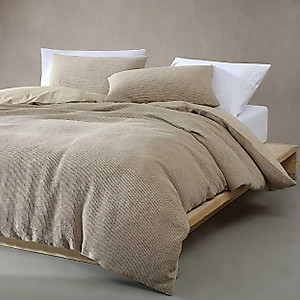 Calvin Klein - Duvet Cover Set, Super Soft Bedding with Modern Microwaffle Design, Casual Bed Essentials, Oeko-Tex Certified (Microwaffle Beige, King)