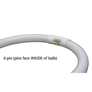 Konideke 5.5 Inch 4 Pin T4 12W Circular Fluorescent Bulb Replacement for Conair Round Vanity Magnifying Makeup Mirror Light Bulb(2 Pack)