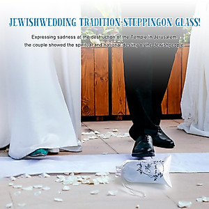 Jewish Wedding Chuppah Breaking Glass, Wedding Gifts for Couples, Jewish Gift for Wedding Engagement Marriage Anniversary, Blue Glass Vessel for Groom with Drawstring Bag and Card