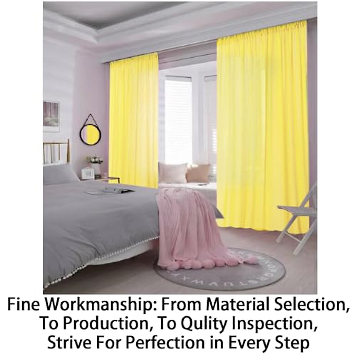 ShinyBeauty Chiffon Backdrop Curtain 2 Panel 29x108 Yellow Tulle Backdrop Chiffon Backdrop Drapes 5FTx10FT Yellow Chiffon Backdrop Wedding Chiffon Curtains for Backdrop(29x108'' x2pcs, Yellow)