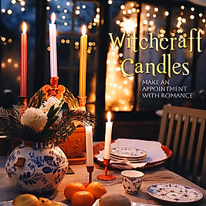 Likejarcand 24 pcs Colored Candle Chime Candle,Spell Candle Unscented Colored Candles Mini Taper,16cm-6.5Inch Tall 0.4 Inch Diameter, Candle Holder Rituals, Prayer, Meditation