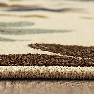 Mohawk Home Floral Nylon Area Rug, 5' x 8', Clarita Blue