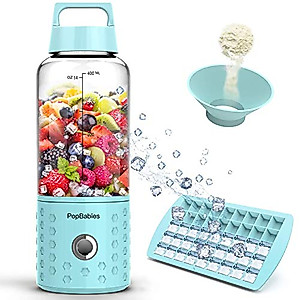 Portable Blender, PopBabies Personal Blender, Smoothie Blender. Rechargeable USB Blender Corolina Blue & Princess Pink & Apple Green