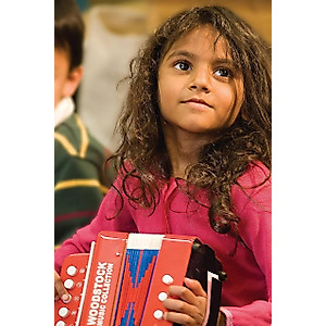 Woodstock Kid's Accordion (7"), Red, with 10 Keys, Beginner Music Toy Instrument for Children Ages 3+, Educational Gift, Toddlers Kids Boys Girls WCKA