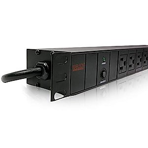 Maruson Basic PDU, 8 5-15R Outlets, 120V / 15A, 5-15P, 19" 1U Horizontal Rackmount Power Distribution Unit, 10 ft Cord, UL Certified & RoHS Compliant, for Server Racks and Networking, PDU-R1508