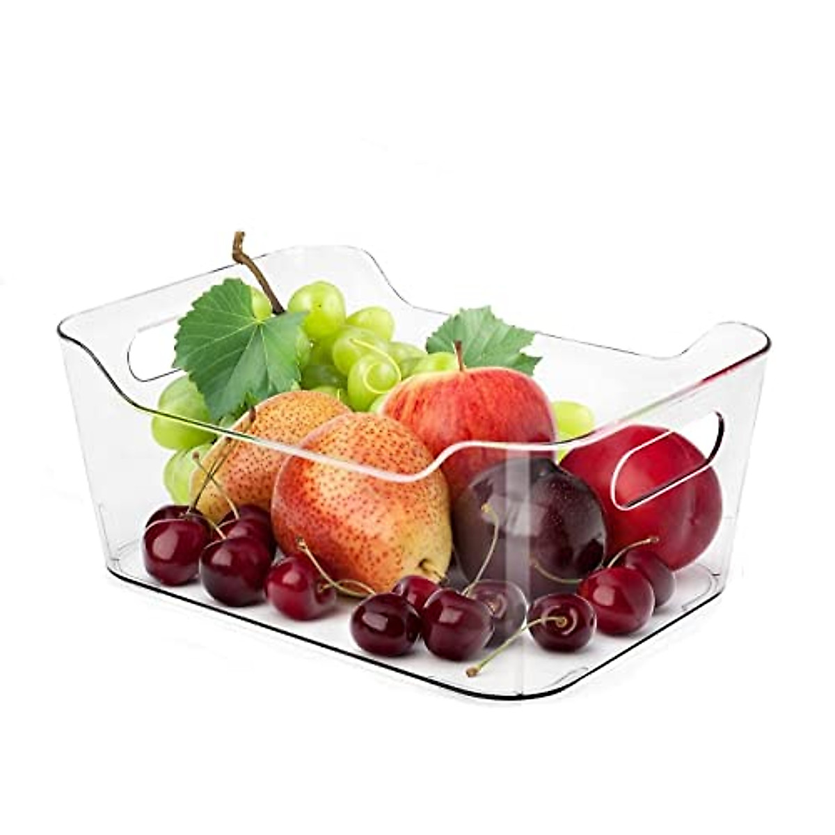 Refrigerator Organizer Bins Storage Clear Plastic BPA Free Storage Containers with Handles for Fridge, Freezer, Cabinet, Kitchen, Bathroom, Pantry