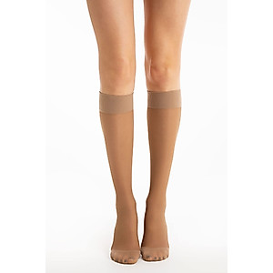 Relaxsan Basic 850 (2 Pairs - Beige 5/XXL) - moderate support knee high socks 15-20 mmHg, 100% Made in Italy