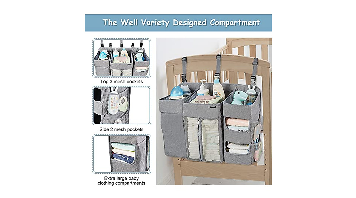 Clearworld XL Hanging Diaper Caddy - Organized Baby Essentials