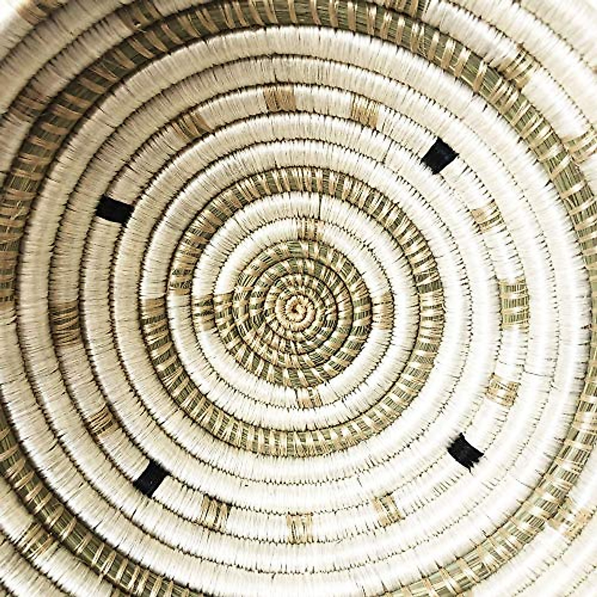 Small African Basket: Kanama/Rwanda Basket/Woven Bowl/Sisal & Sweetgrass Basket/White, Black, Sweetgrass