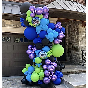 Green Purple Teal Balloons, 12 inch Green Purple Teal Blue Black Balloons for Boys Girls Monsters Theme Birthday Party Baby Shower Wedding Bridal Shower Decorations