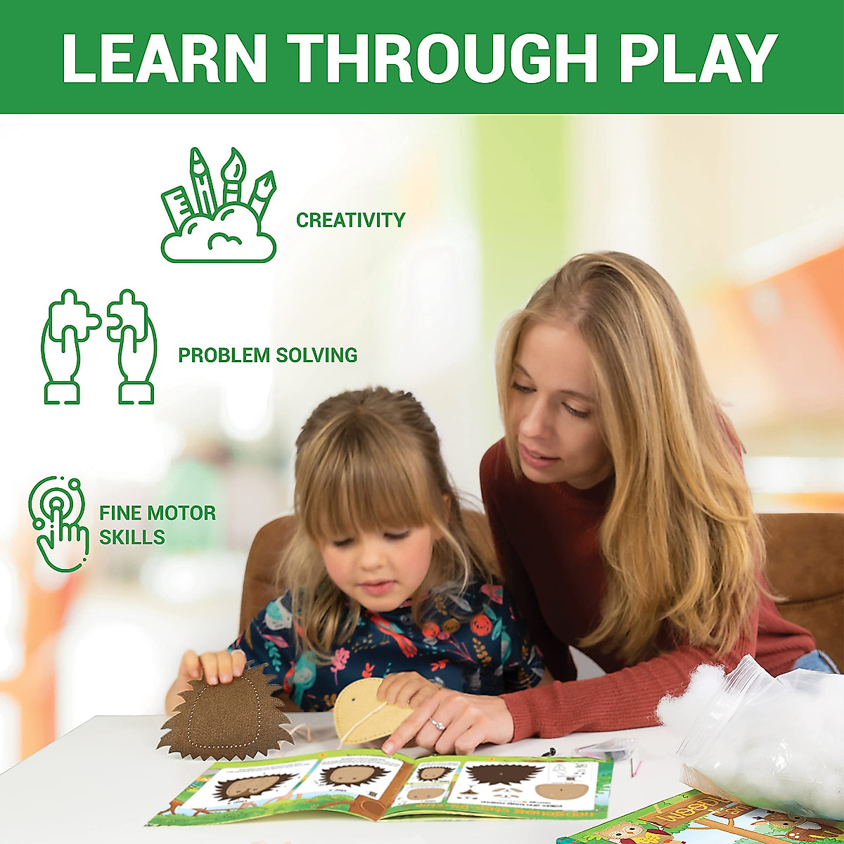 Craftorama Sewing Kit for Kids, Fun and Educational Animal Craft Set for Boys and Girls Age 7-12, Sew Your Own Felt Animals Craft Kit for Beginners, 165 Piece Set